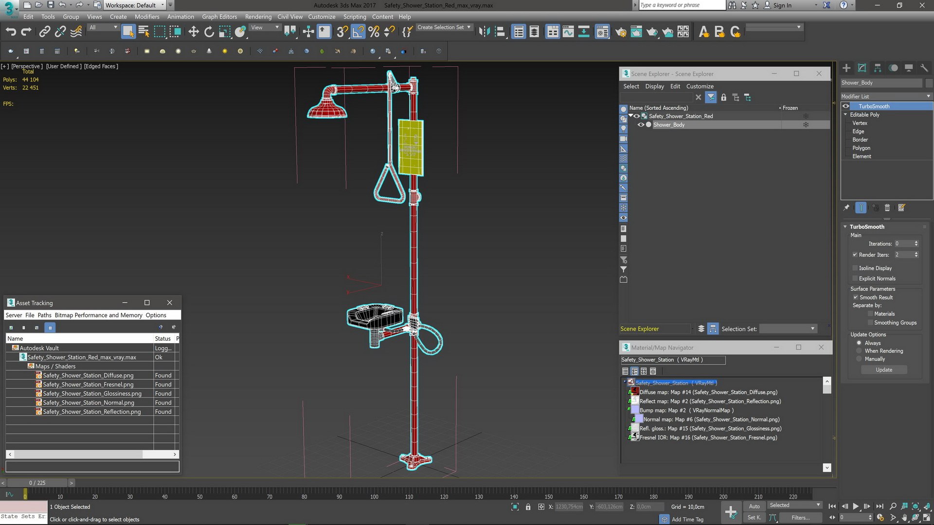 3D Safety Shower Station Red - TurboSquid 2061190