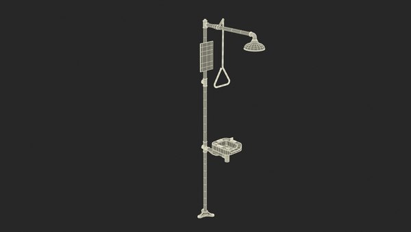 modelo 3d Safety Shower Station Red - TurboSquid 2061190