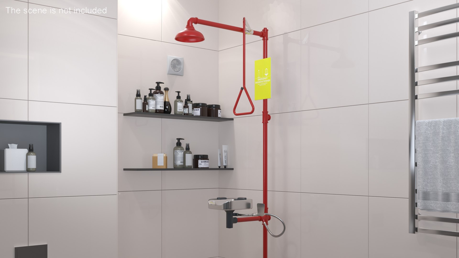 3D Safety Shower Station Red - TurboSquid 2061190