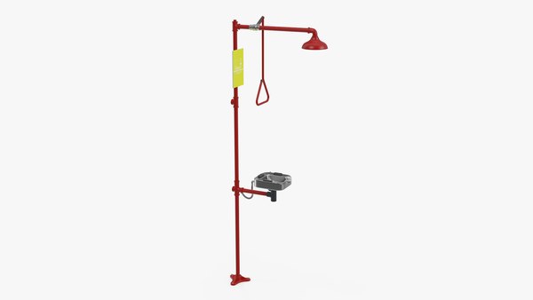 modelo 3d Safety Shower Station Red - TurboSquid 2061190
