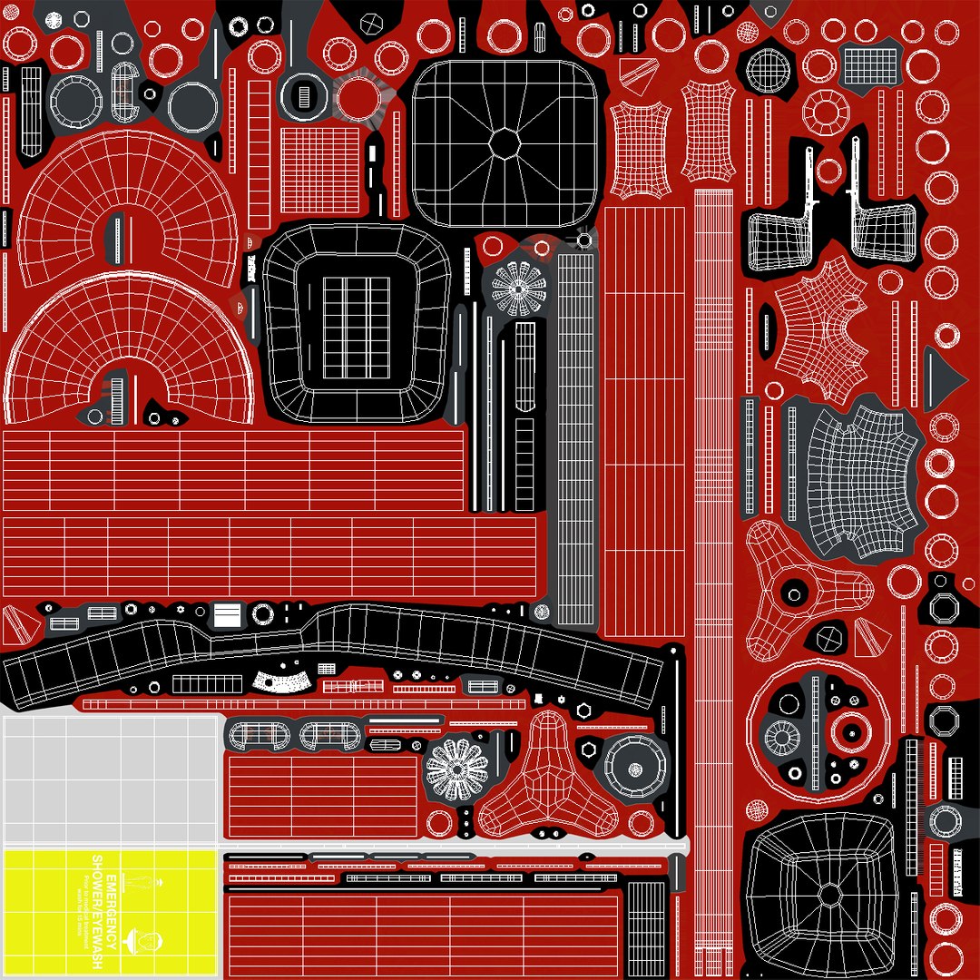 3D Safety Shower Station Red - TurboSquid 2061190