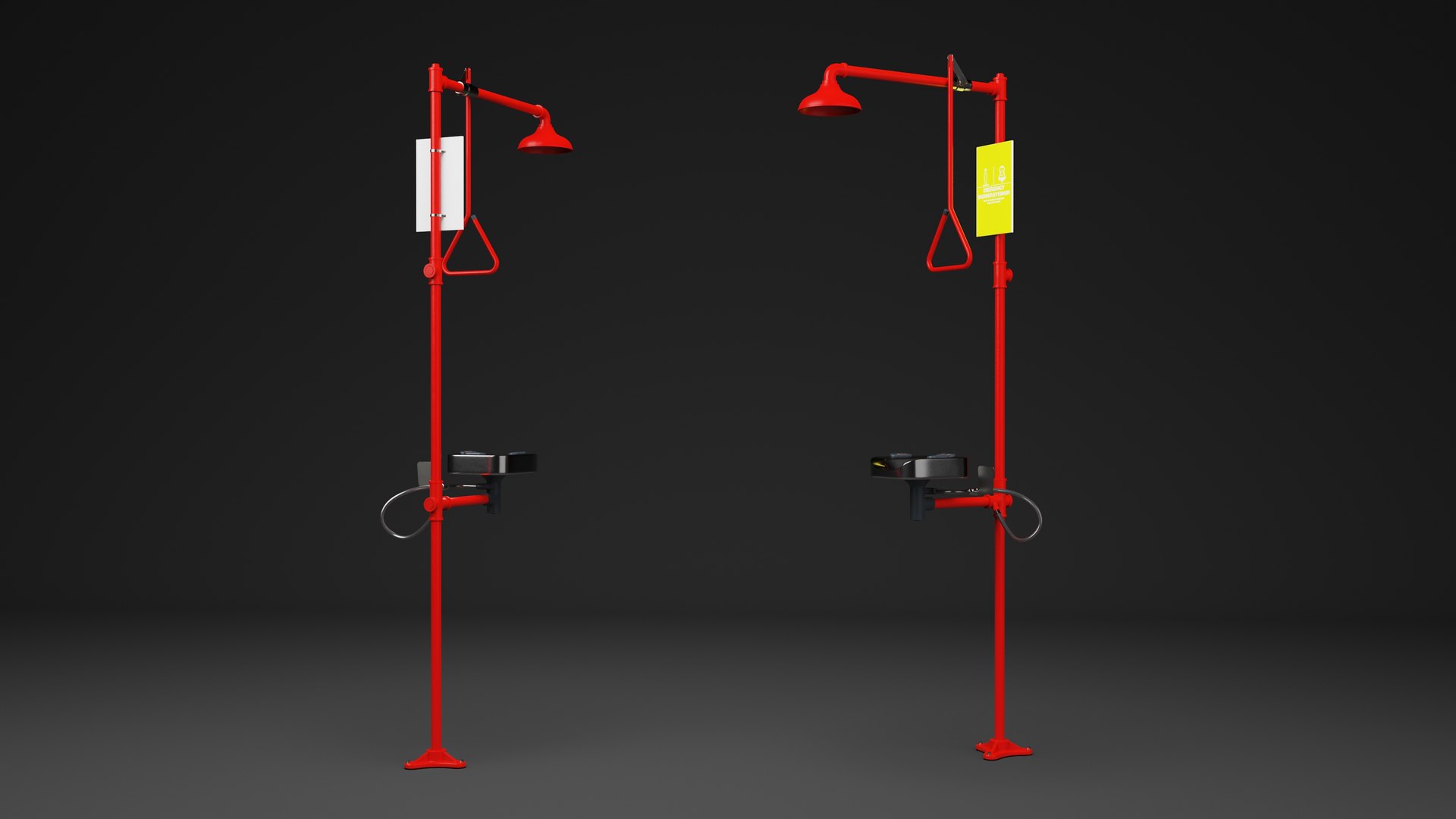 3D Safety Shower Station Red - TurboSquid 2061190