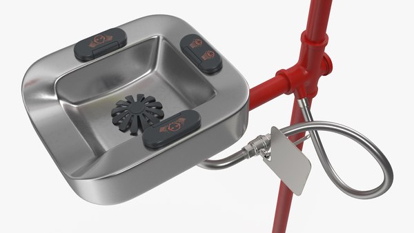 modelo 3d Safety Shower Station Red - TurboSquid 2061190
