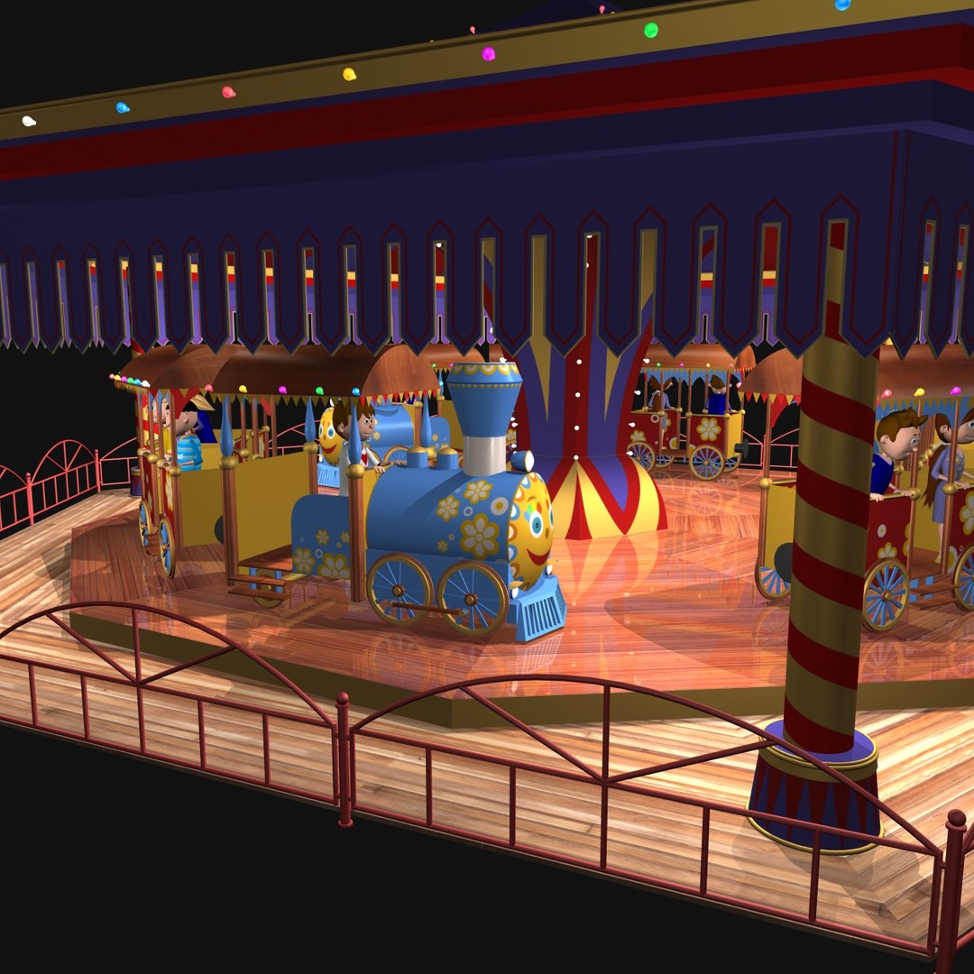 Carousel Trains 3d Model