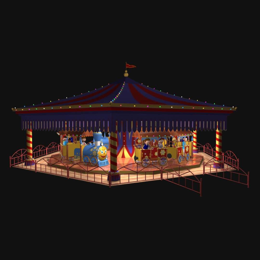 Carousel Trains 3d Model