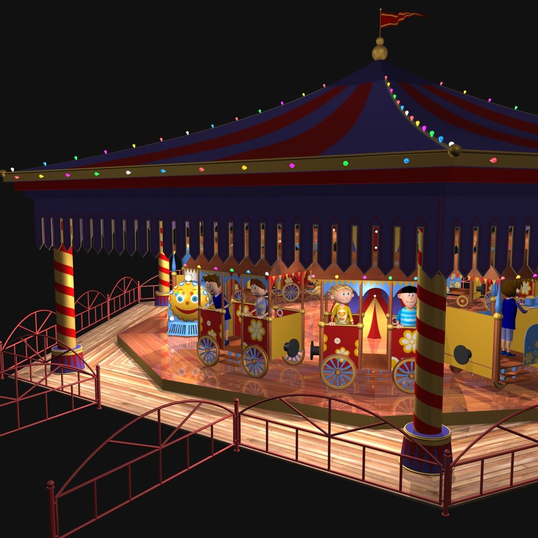 Carousel Trains 3d Model