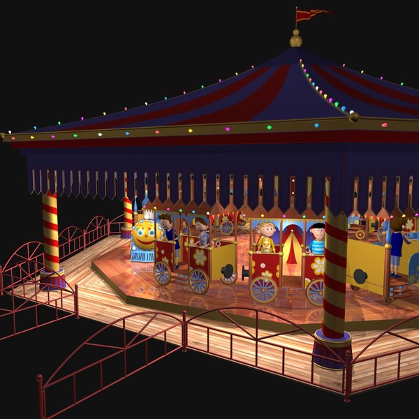 carousel trains 3d model