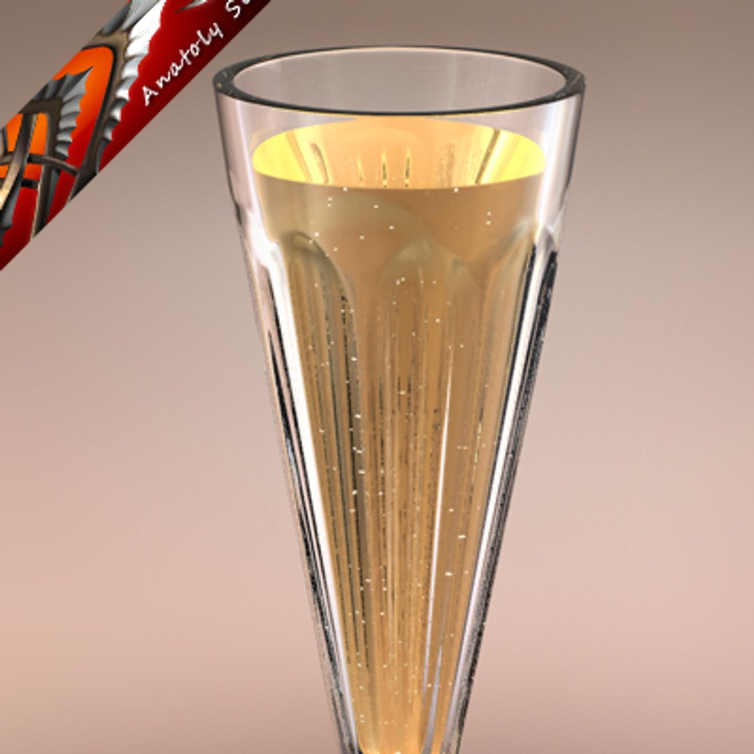 Glass Champagne 3d Model