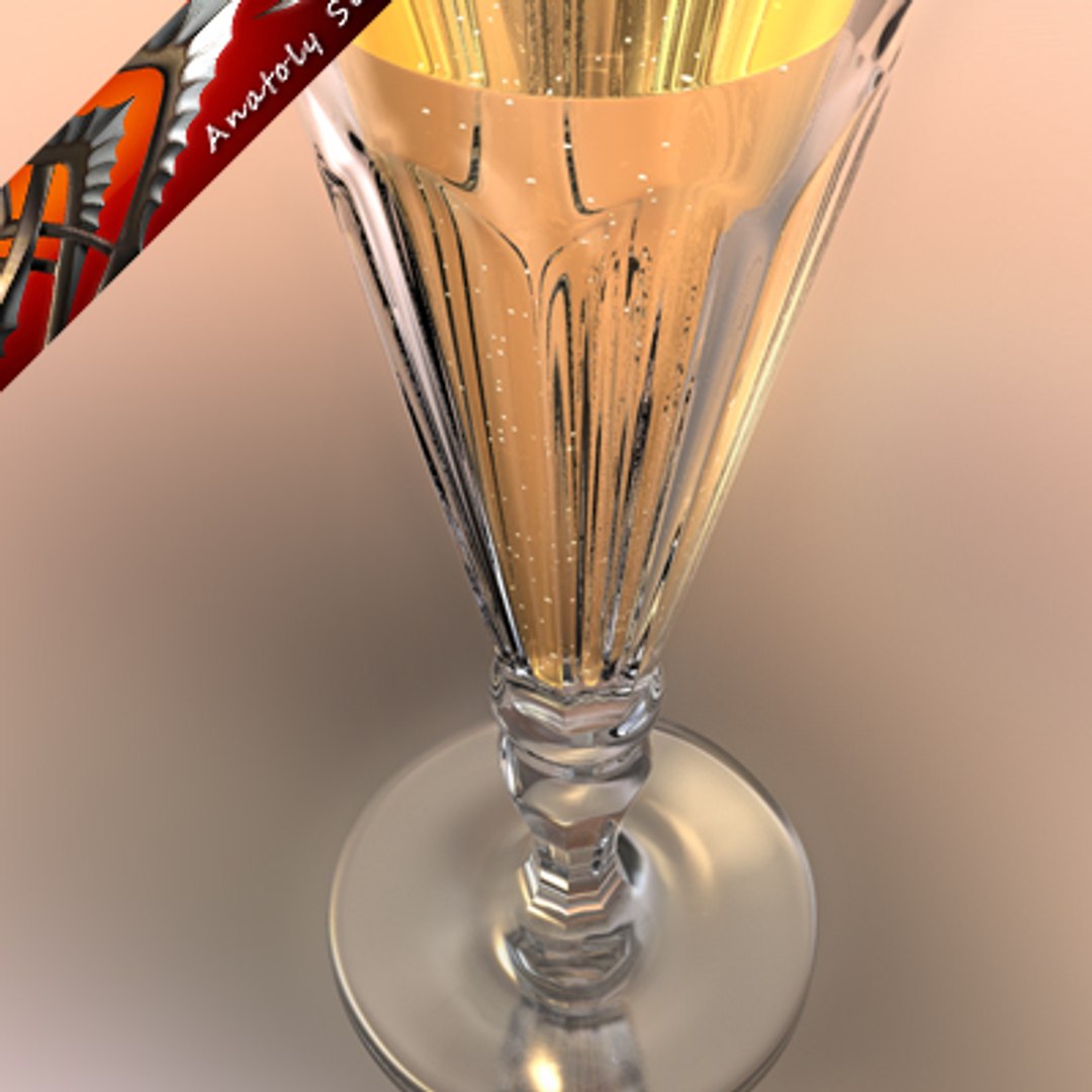 Glass Champagne 3d Model