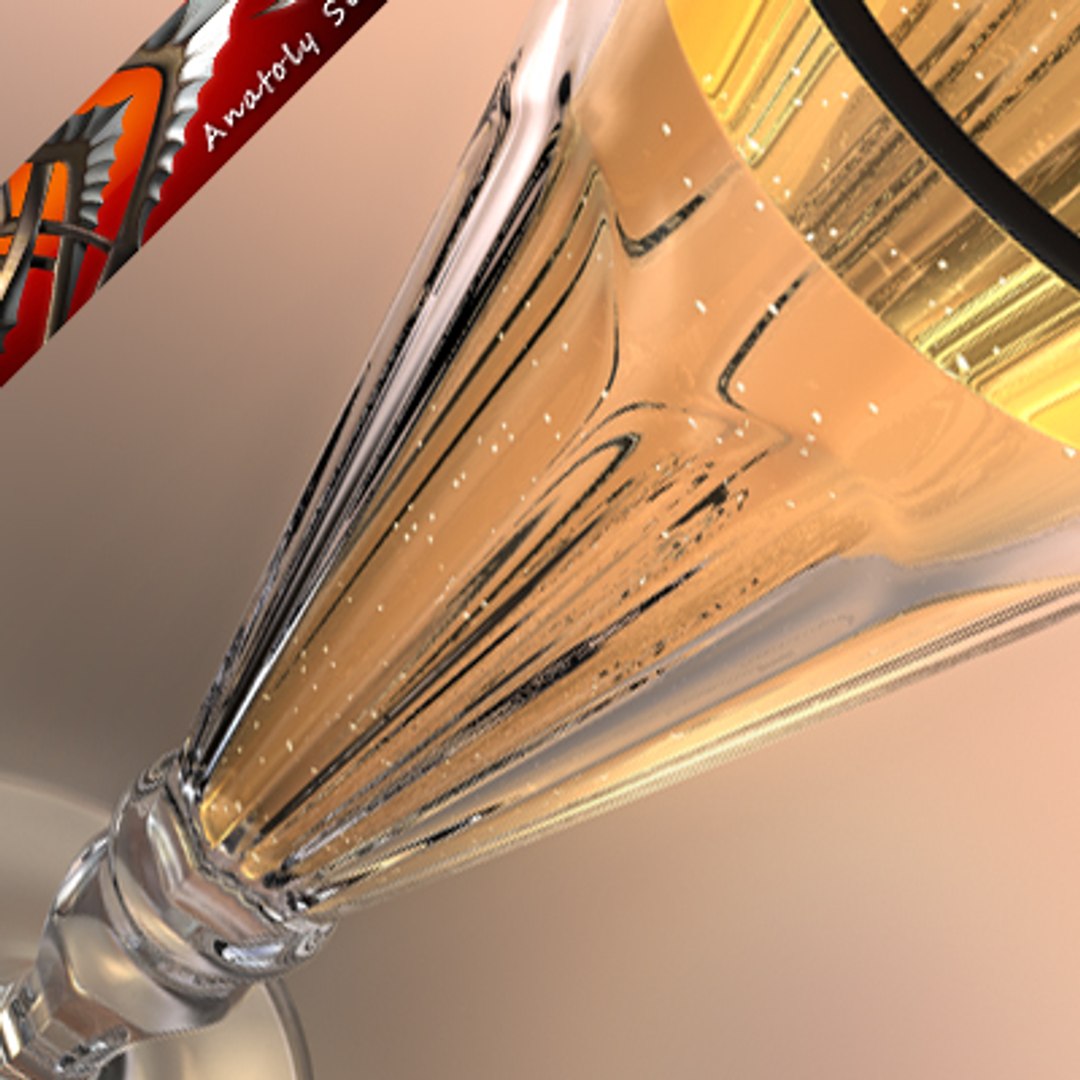 Glass Champagne 3d Model