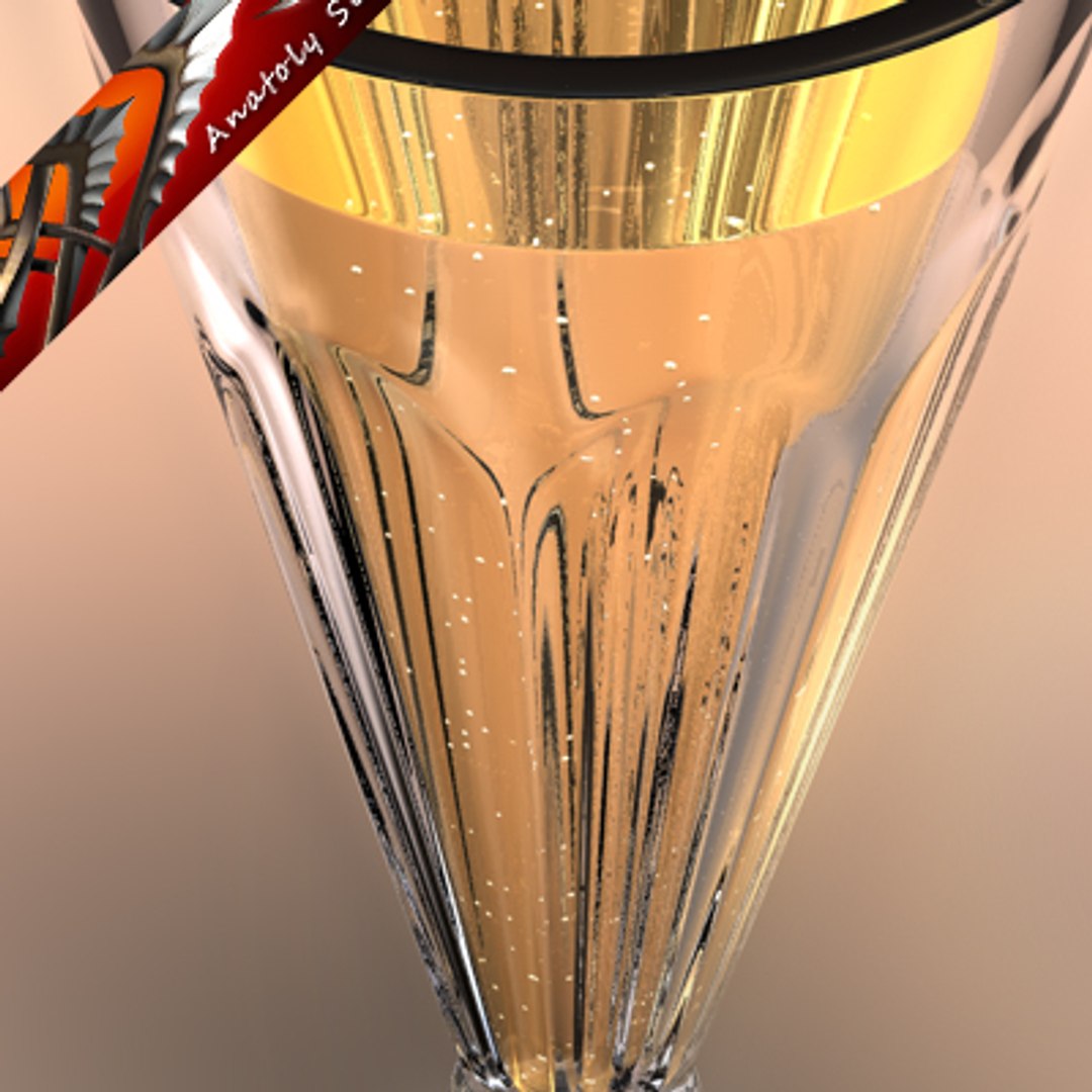 Glass Champagne 3d Model