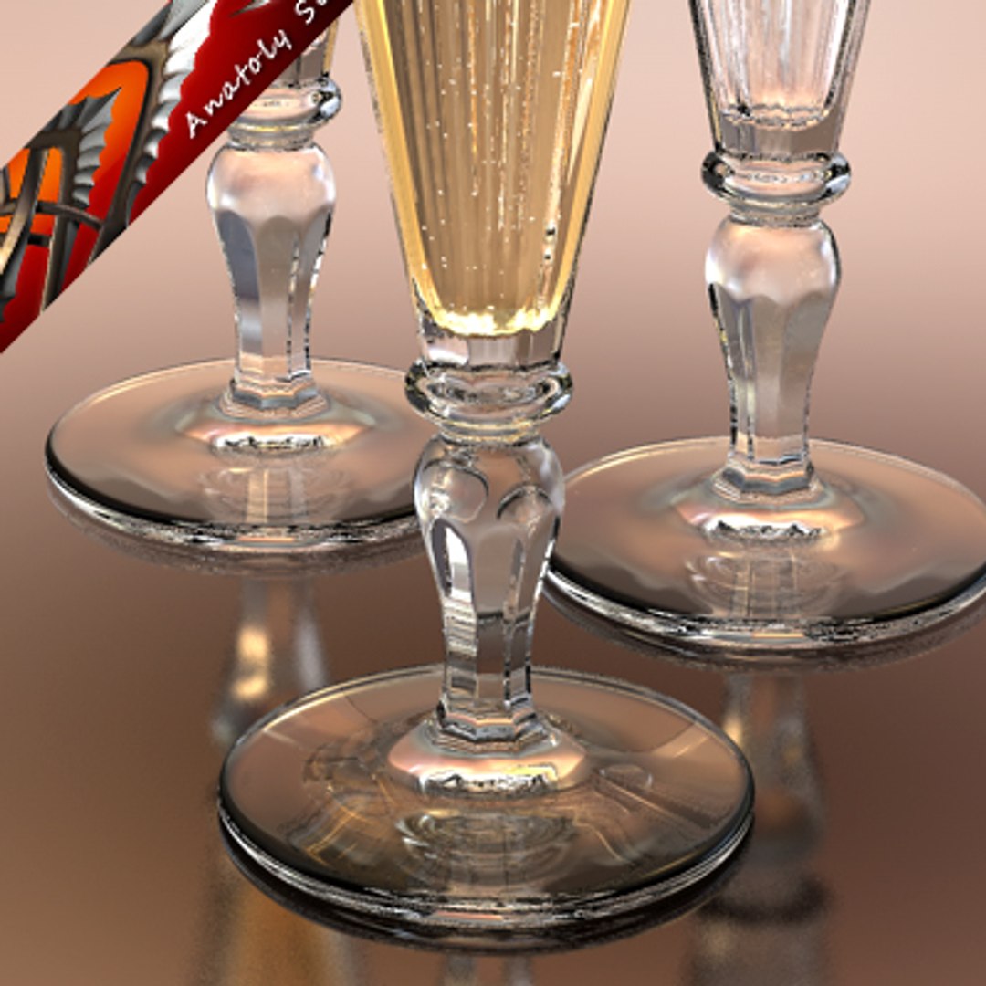 Glass Champagne 3d Model