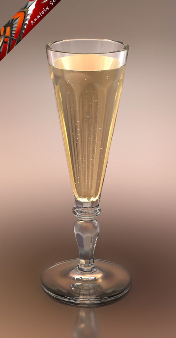 Glass Champagne 3d Model