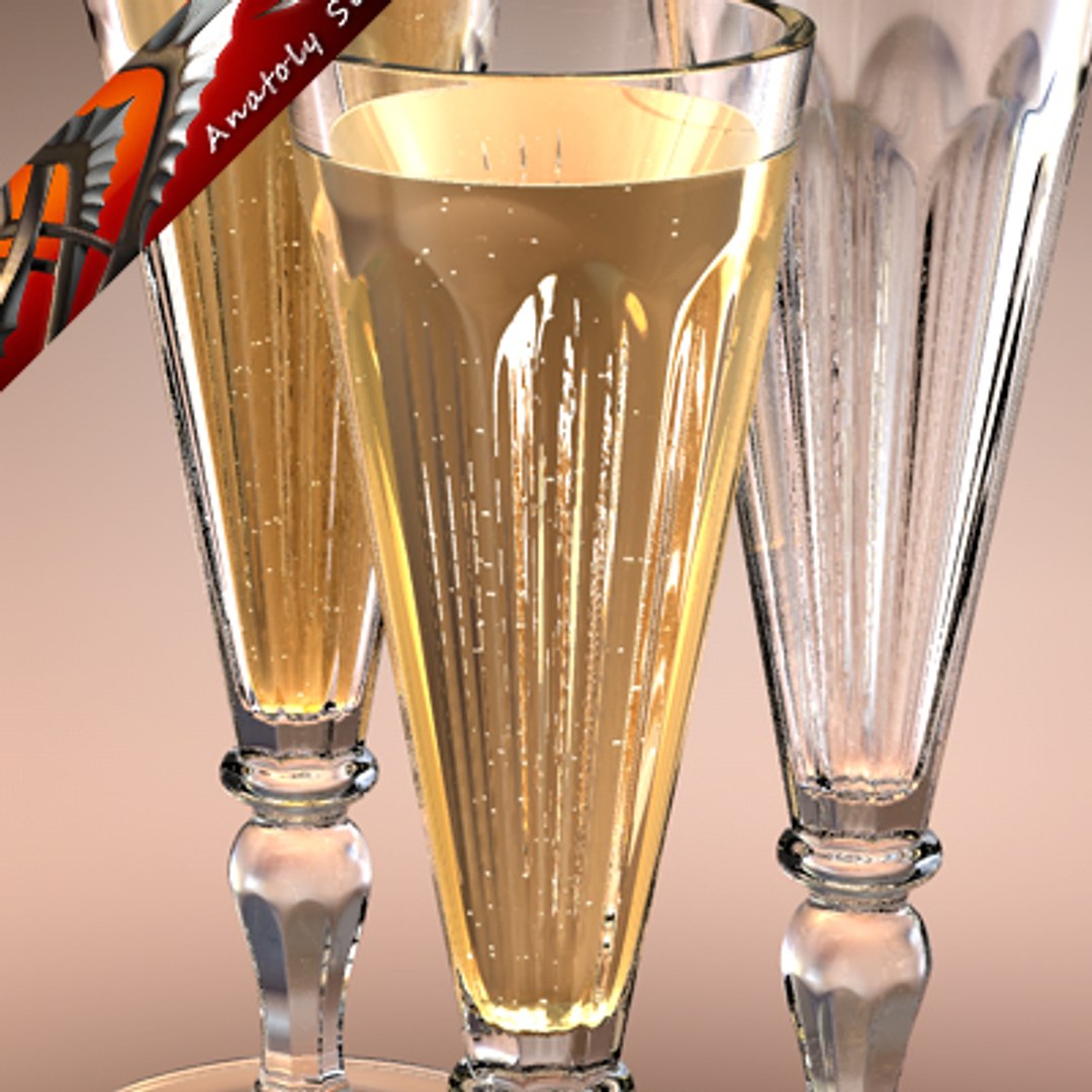 Glass Champagne 3d Model