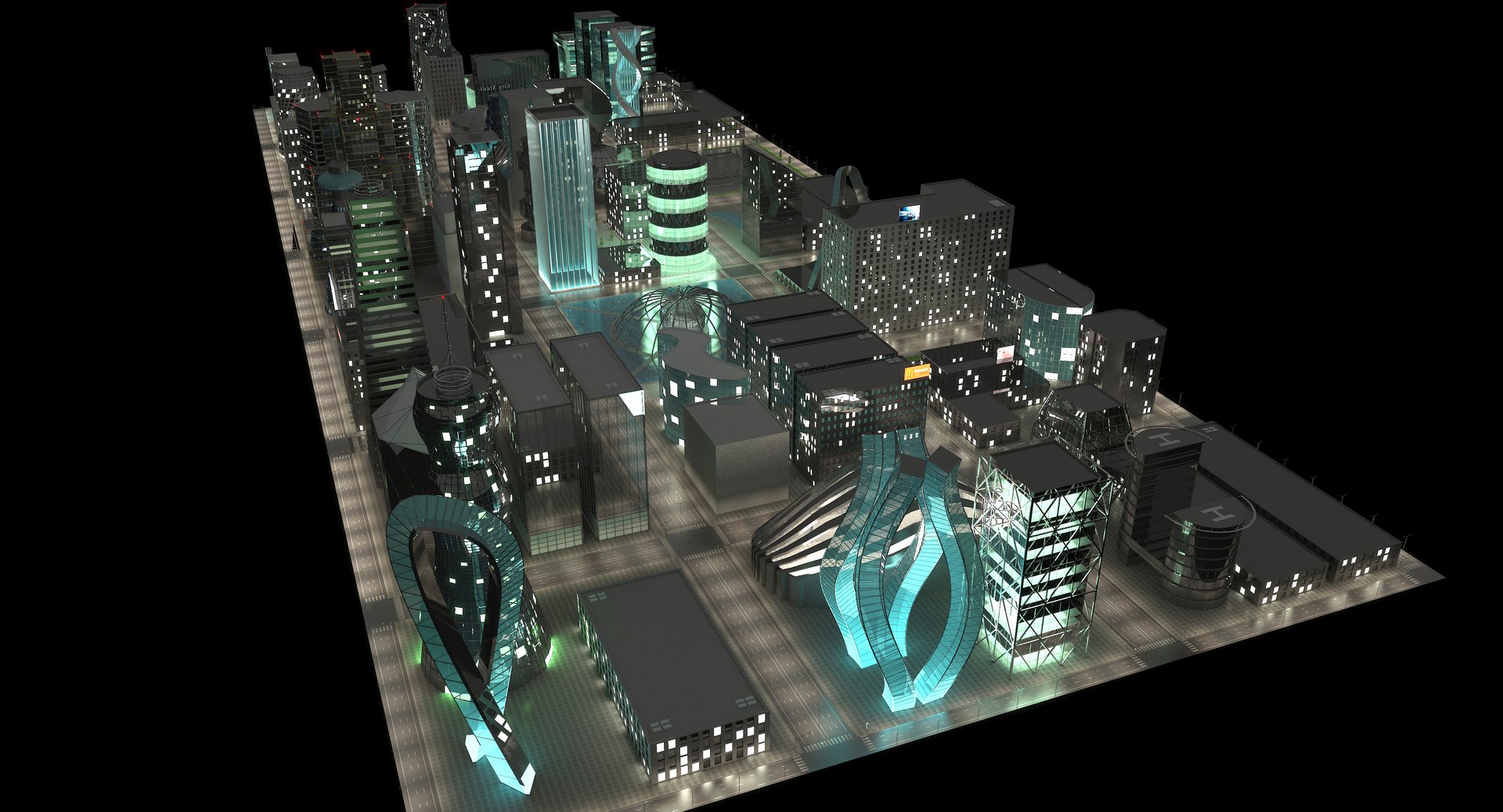 3D night city - TurboSquid 1260136