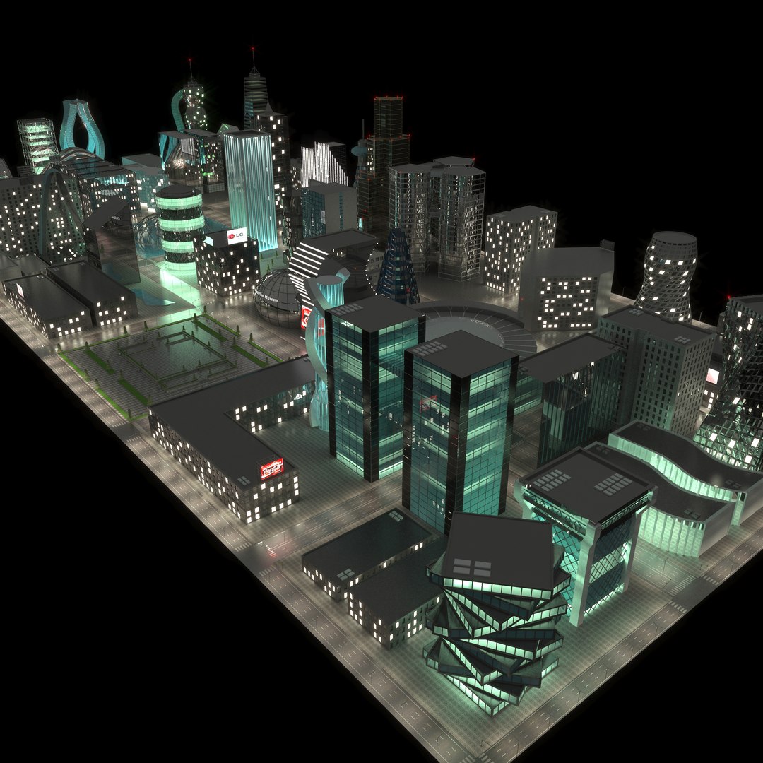 3D night city - TurboSquid 1260136