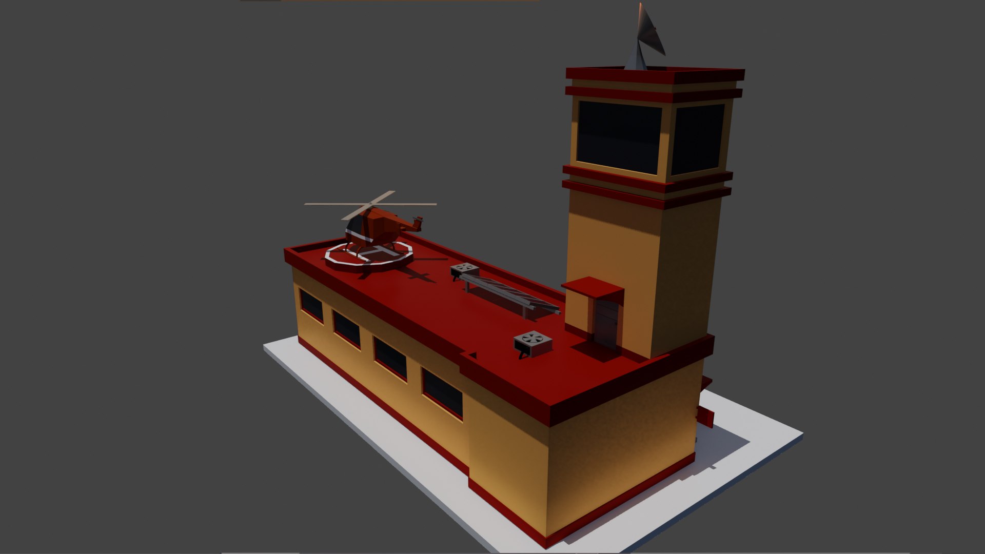 Low Poly Fire Station 3D Model - TurboSquid 2313350