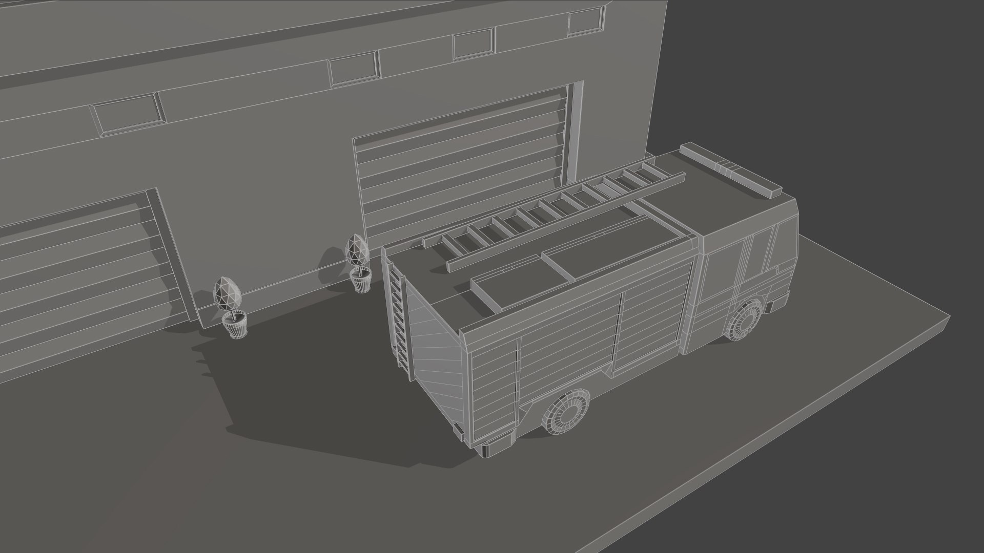 Low Poly Fire Station 3D Model - TurboSquid 2313350