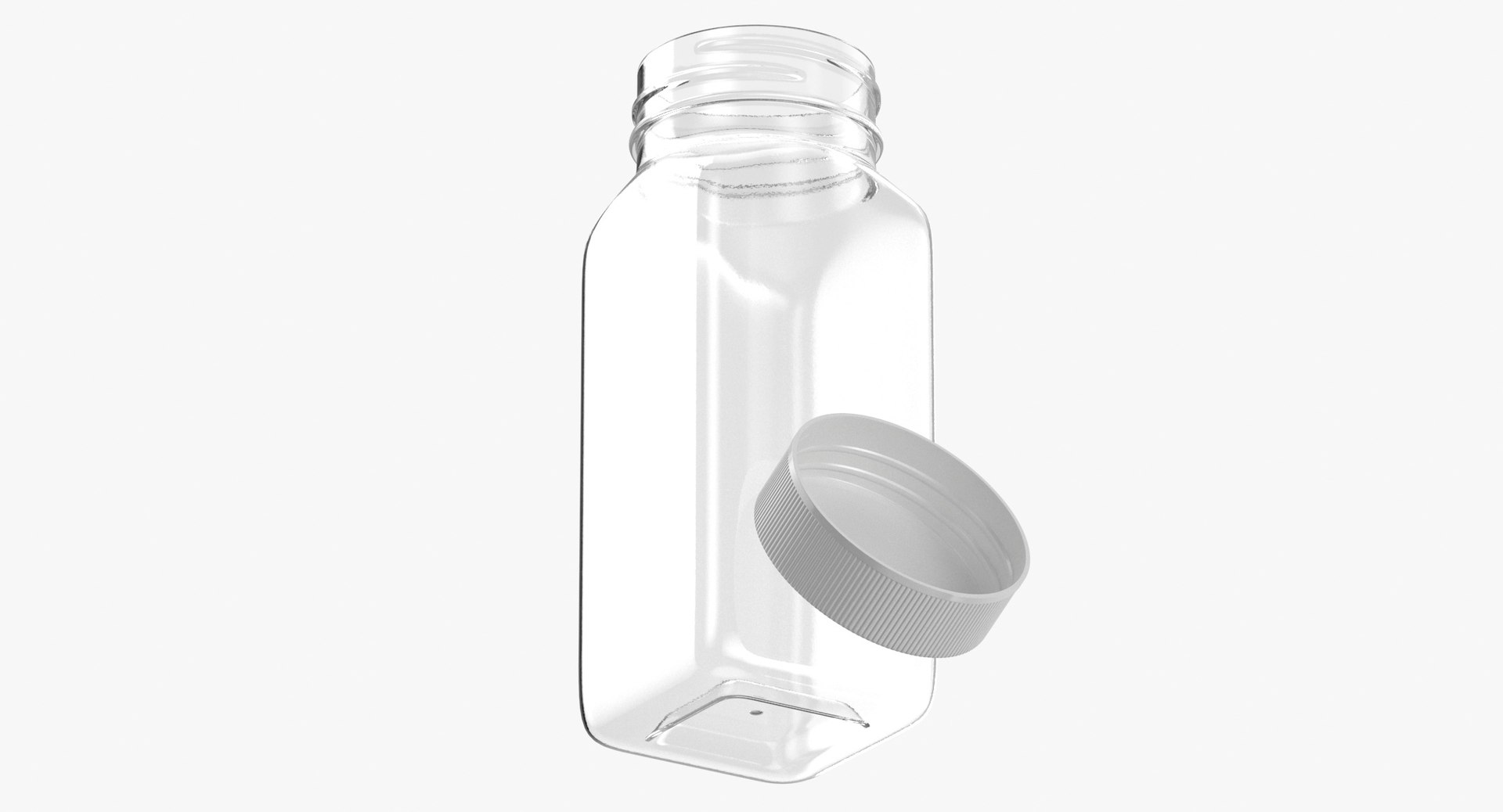 4oz 120ml Plastic Square Bottles Transparent Collection 02 - 3 Models ...