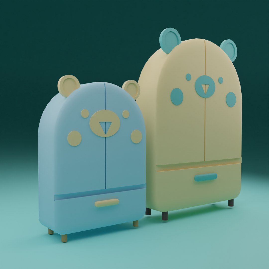 3D Stylized Teddy Cupboard - TurboSquid 2180938