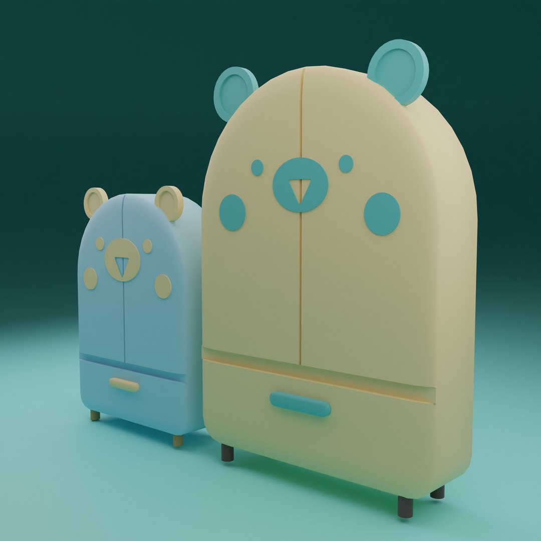 3D Stylized Teddy Cupboard - TurboSquid 2180938