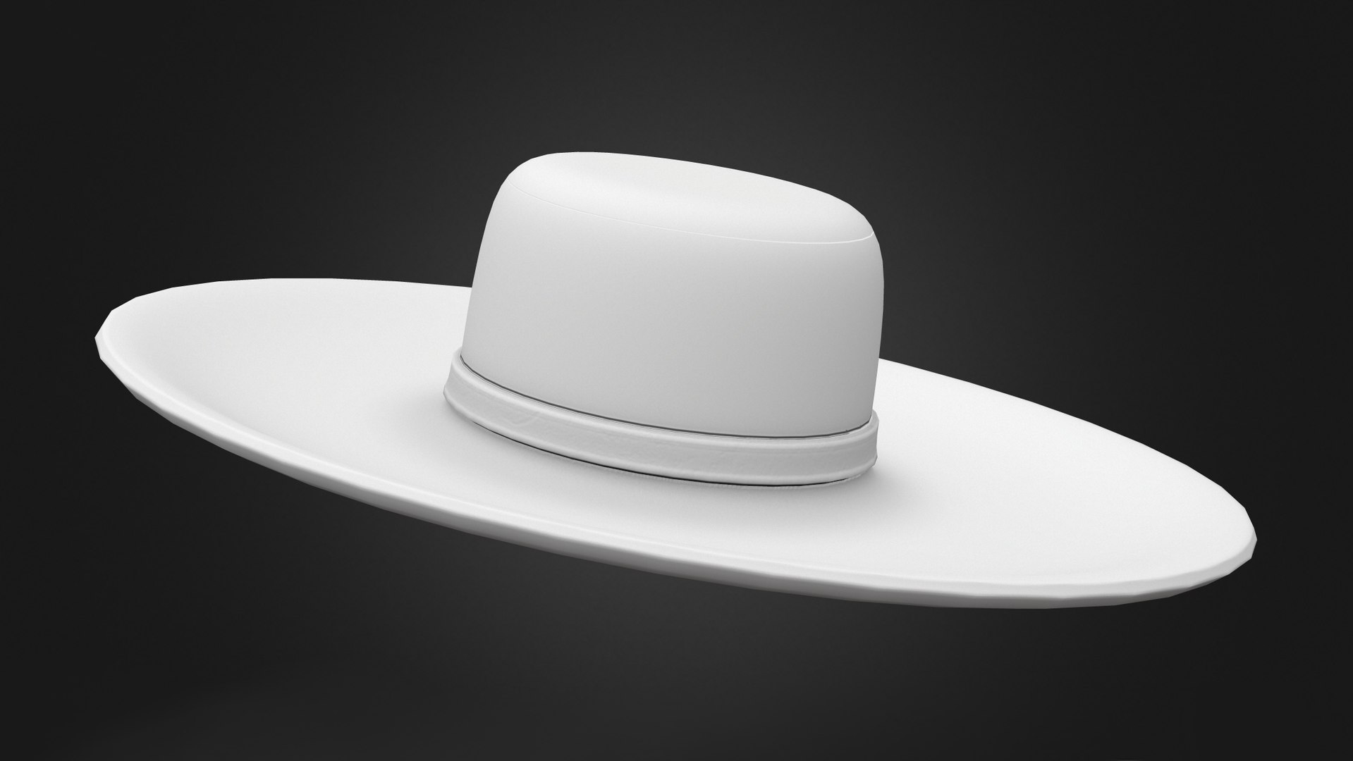 3D Round Black Hat With Large Rim model - TurboSquid 1960499