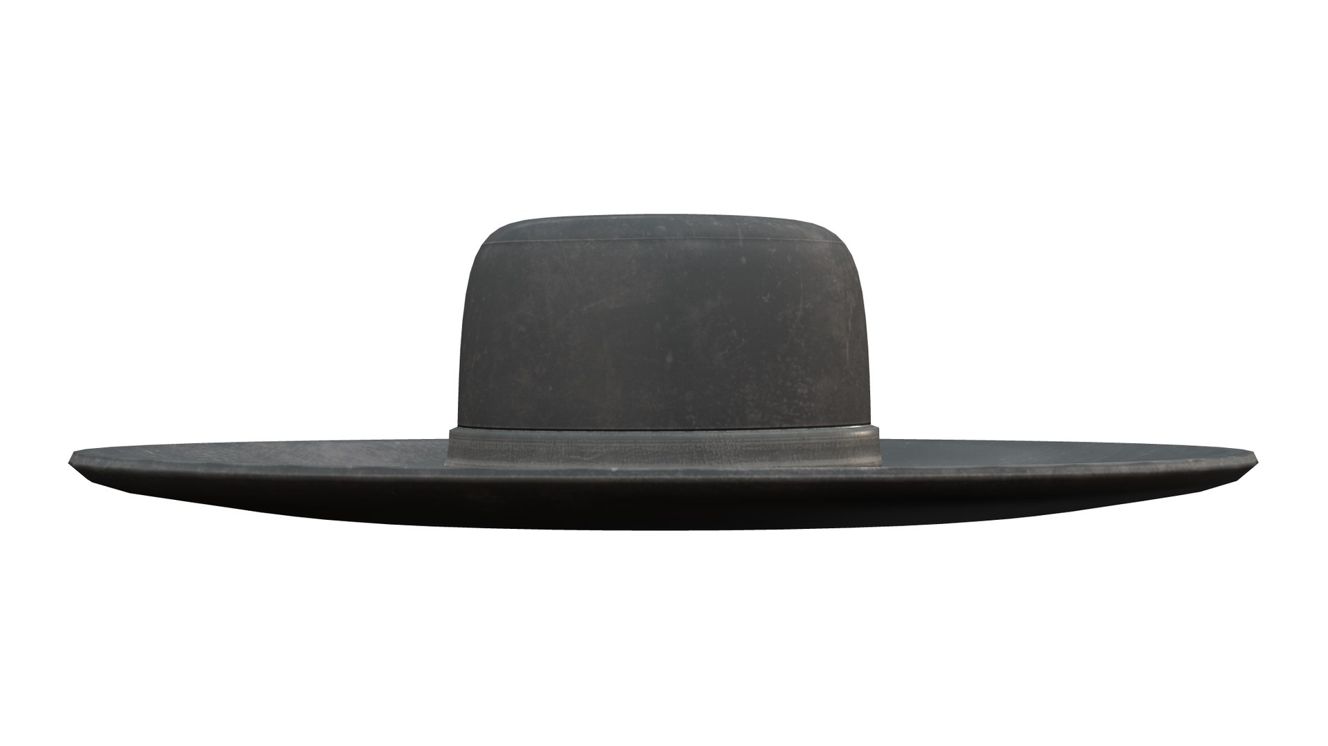 3D Round Black Hat With Large Rim model - TurboSquid 1960499