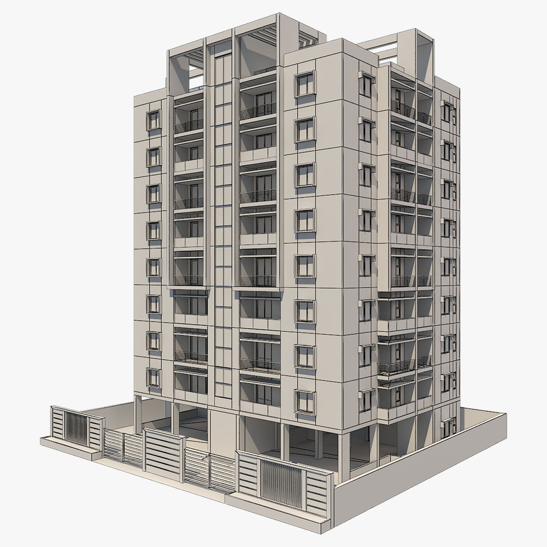 Free building apartment 3D model - TurboSquid 1315556
