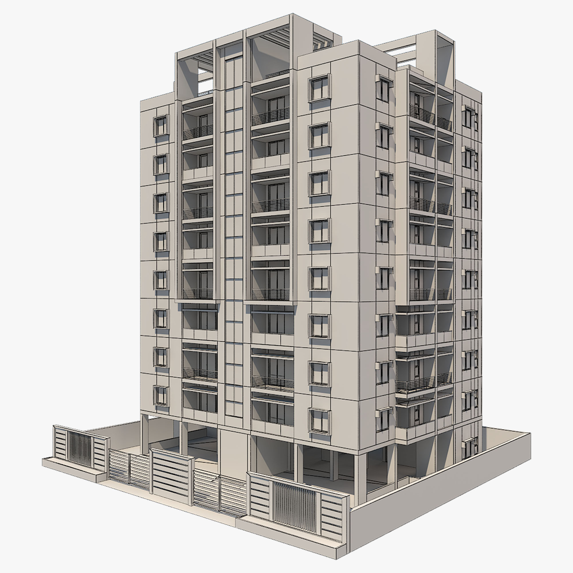 Free building apartment 3D model - TurboSquid 1315556