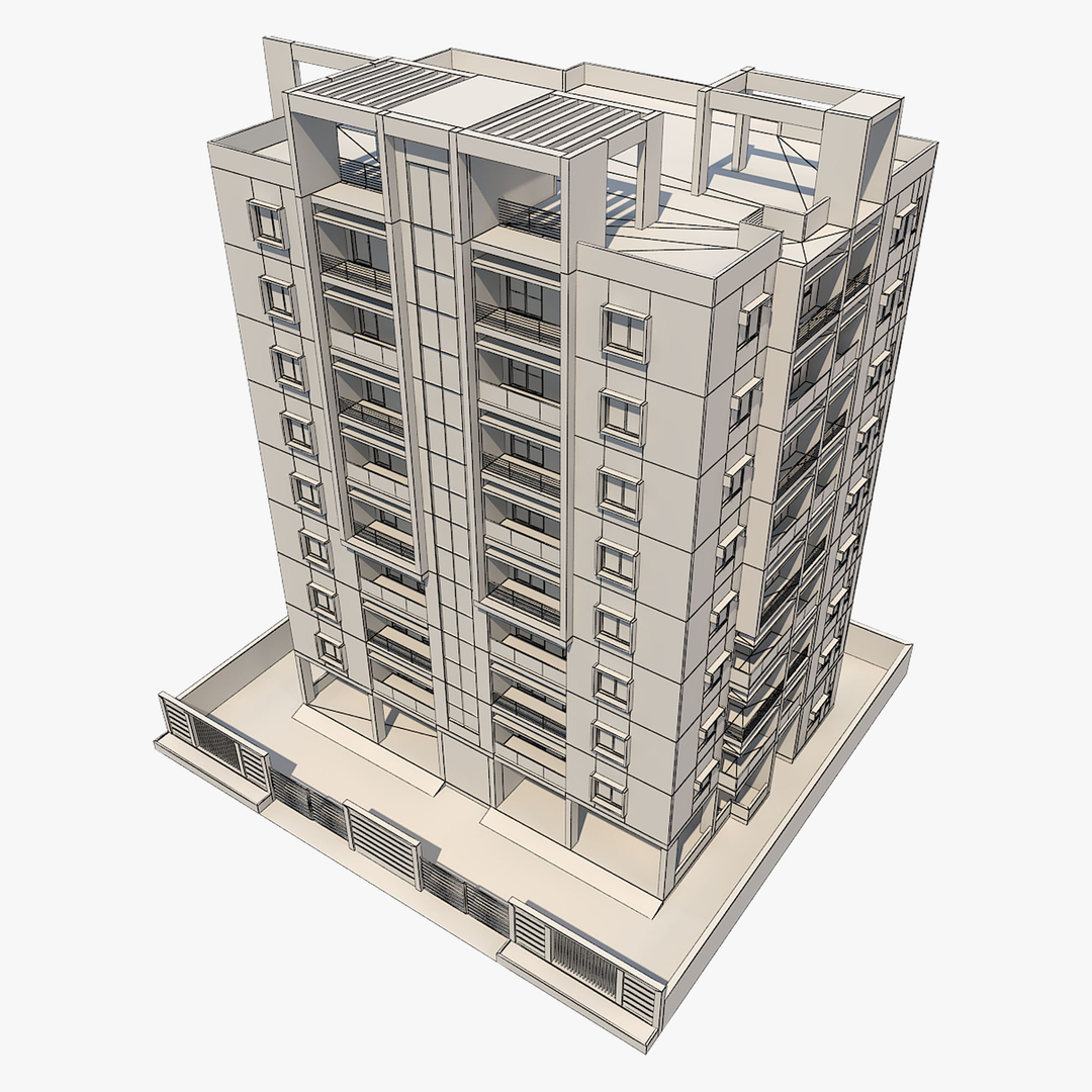 Free building apartment 3D model - TurboSquid 1315556