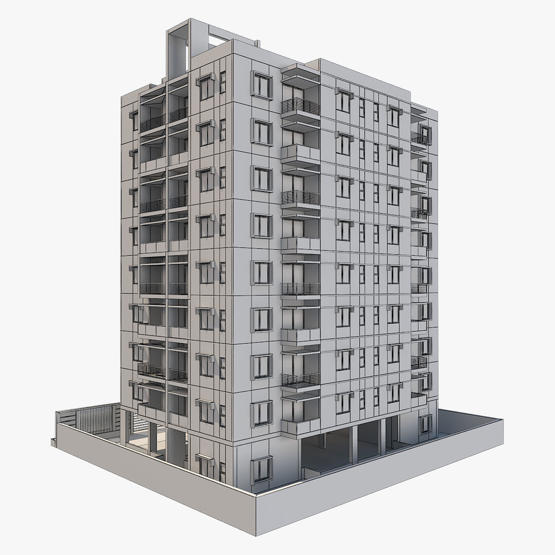 Free building apartment 3D model - TurboSquid 1315556