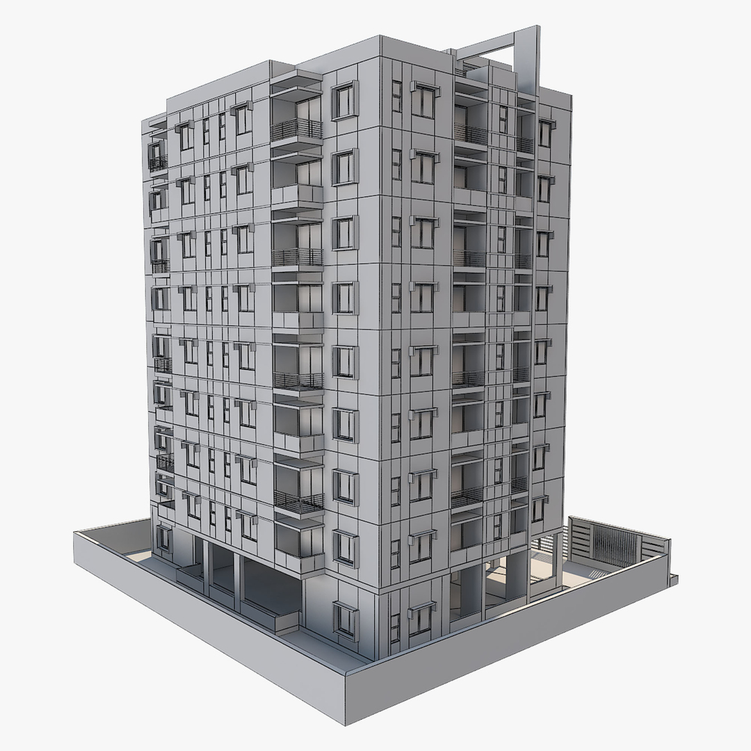 Free building apartment 3D model - TurboSquid 1315556