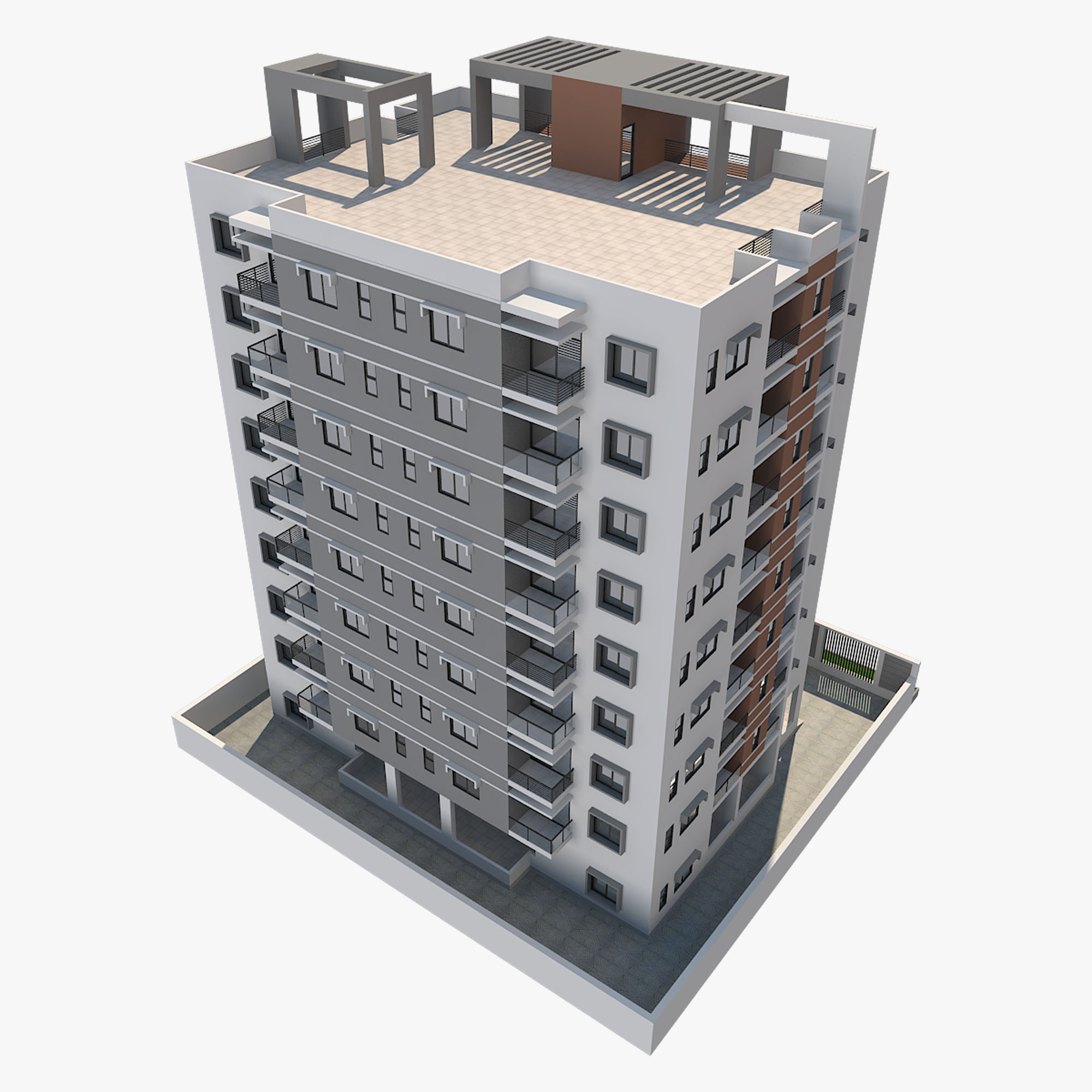 Free building apartment 3D model - TurboSquid 1315556