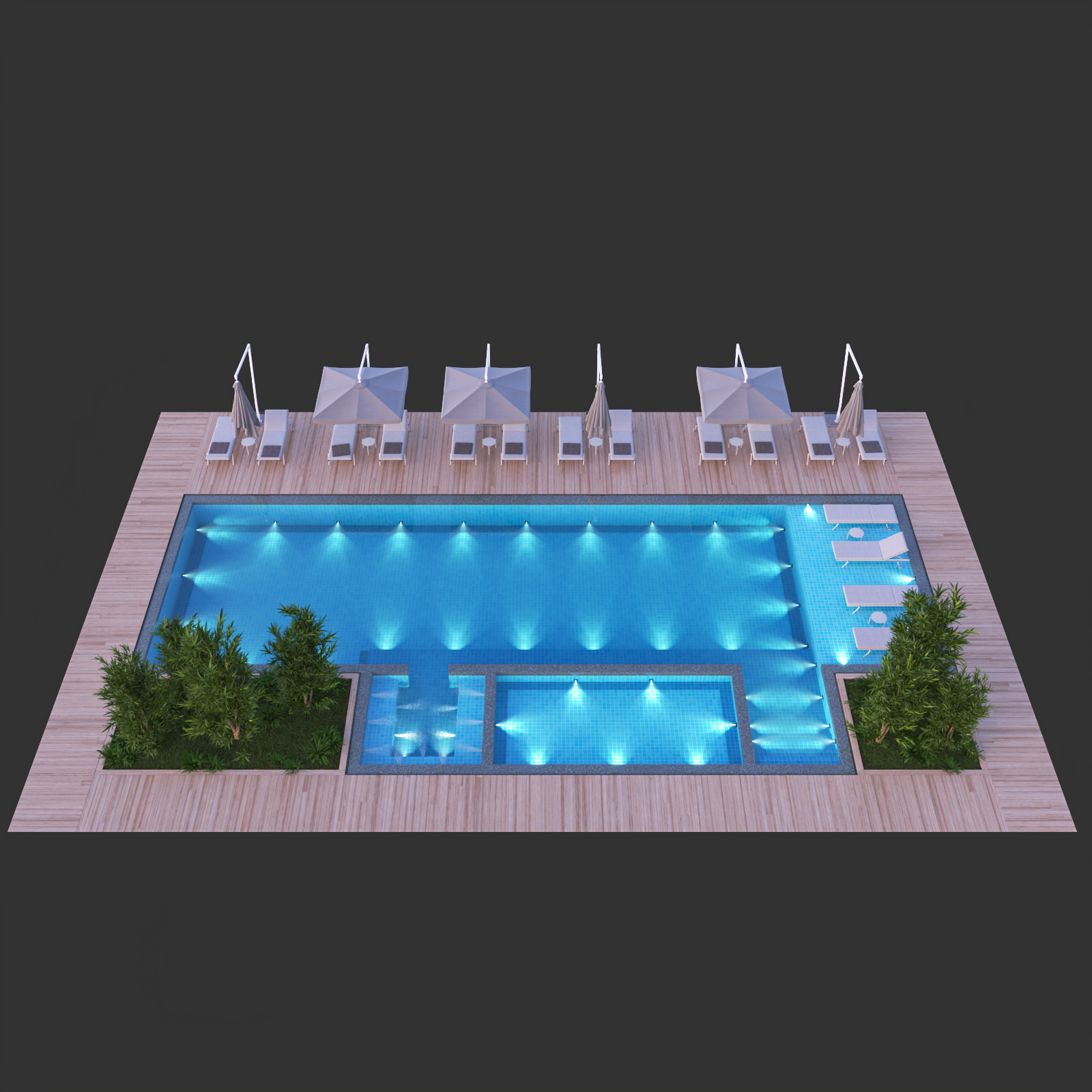 Sunbed swimming pool 3D model - TurboSquid 1505207