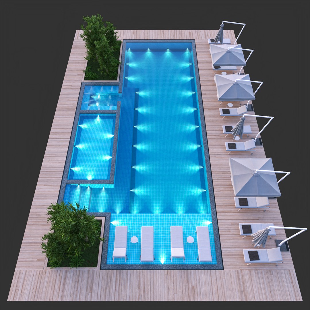 Sunbed Swimming Pool 3D Model - TurboSquid 1505207