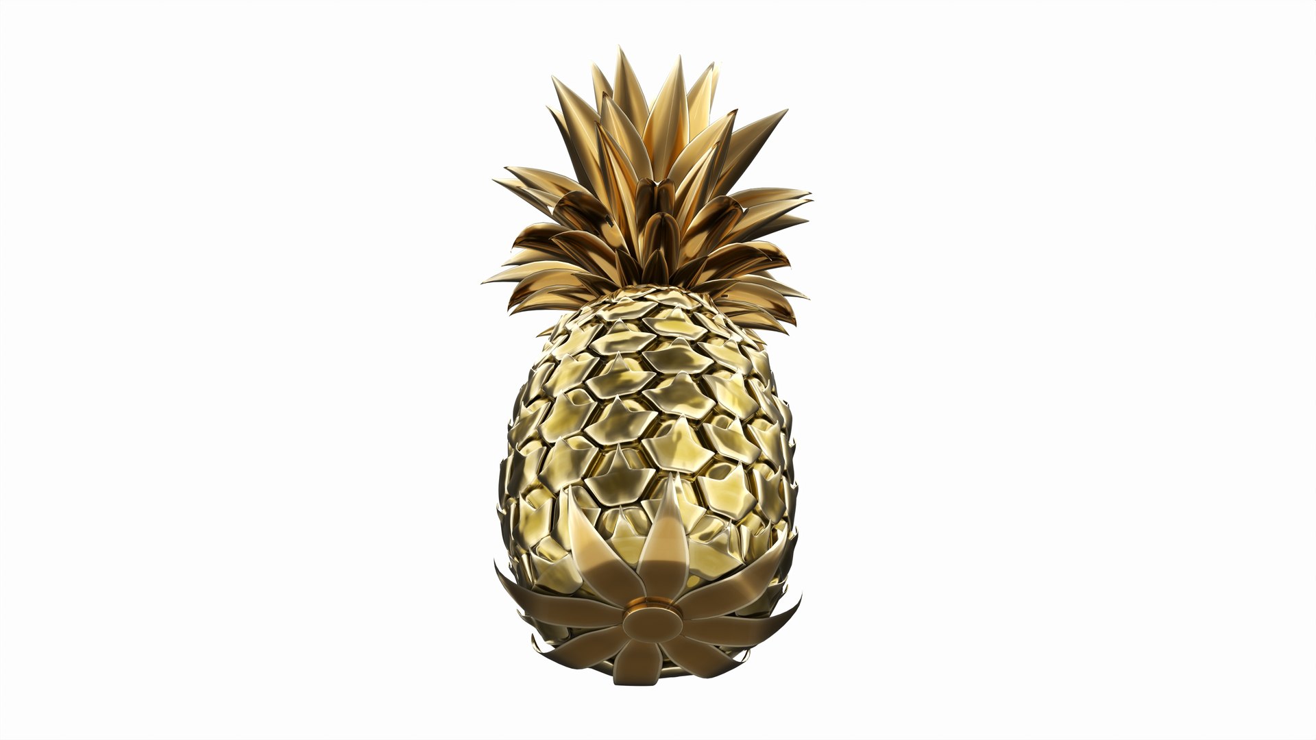 3D Gold Pineapple Model - TurboSquid 2277925