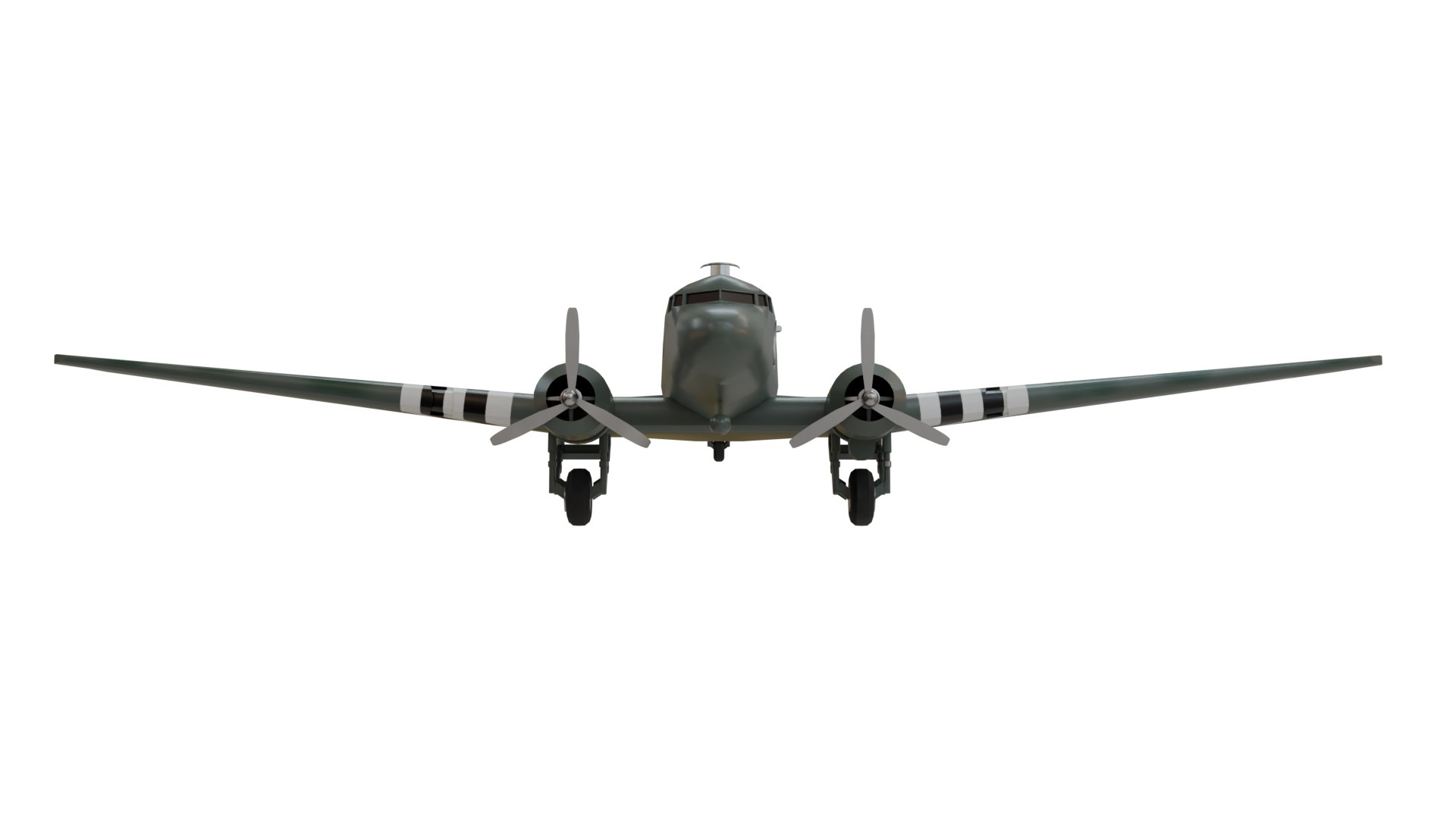 Douglas C47 Skytrain WWII Military Transport Aircraft 3D Model ...