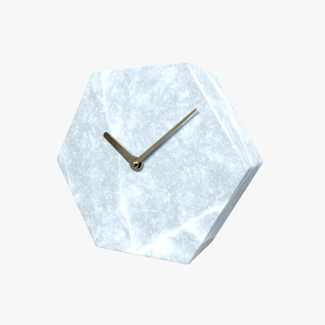 Polygonal marble clock 3D model - TurboSquid 1258577