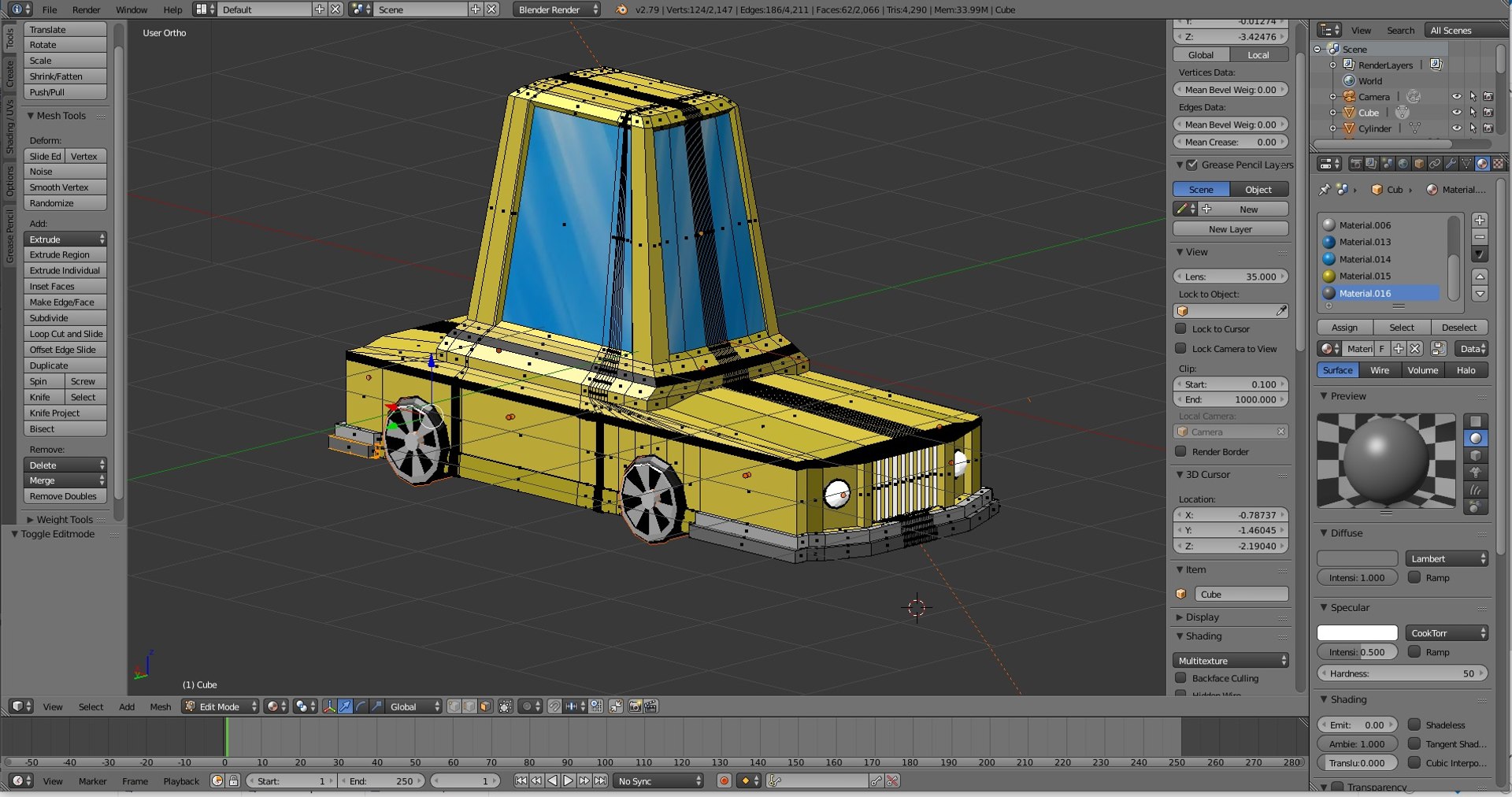 3D Yellow Car Model - TurboSquid 1364089