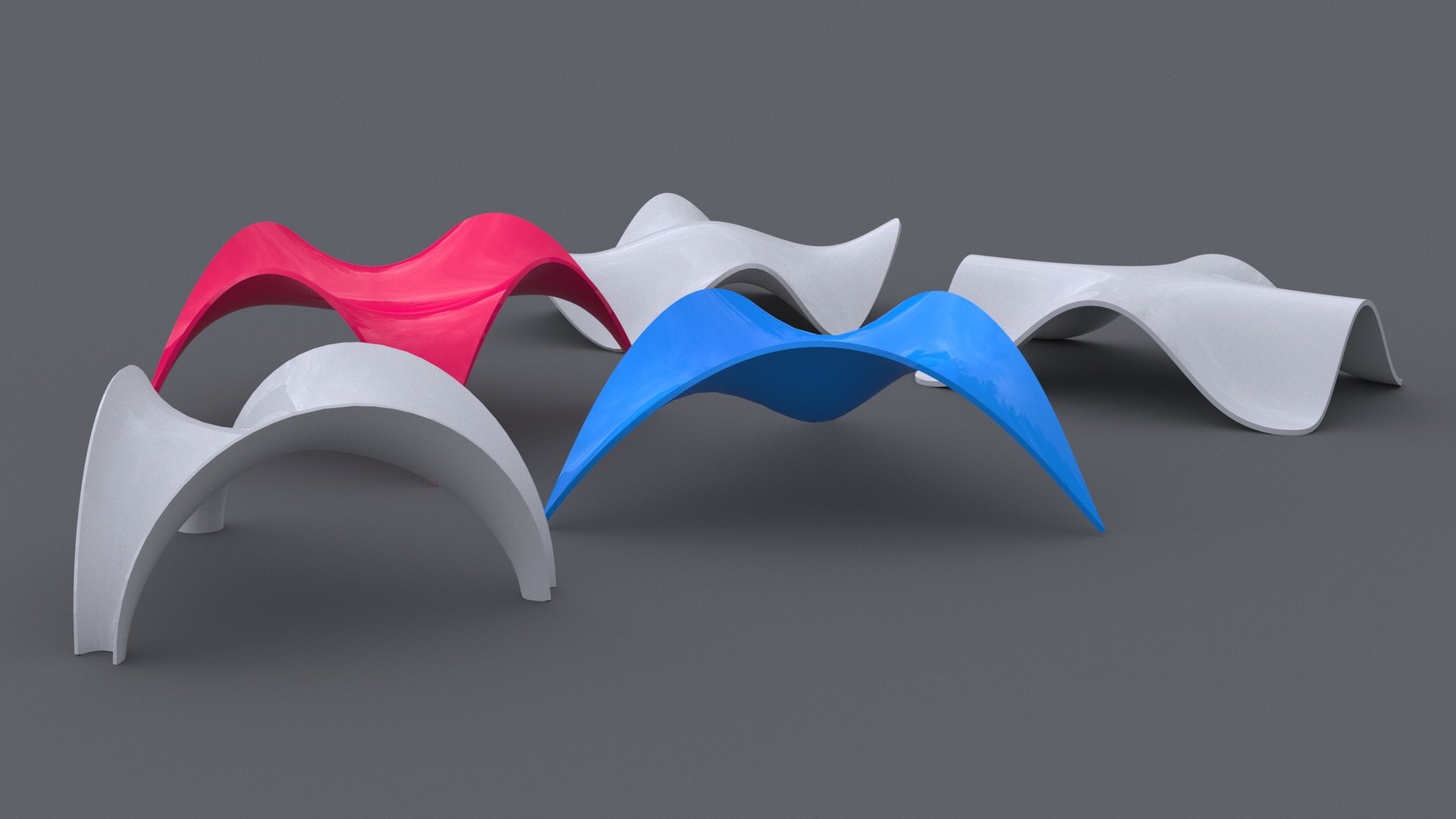 3D Arched Shell Pavilions Set-01 - TurboSquid 2421927