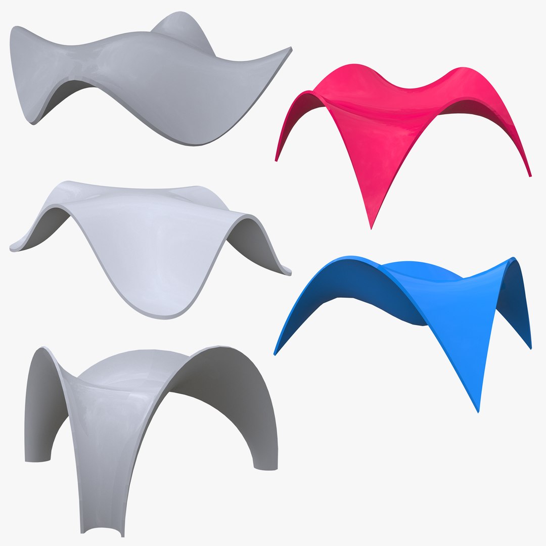 3D Arched Shell Pavilions Set(1) - TurboSquid 2421927