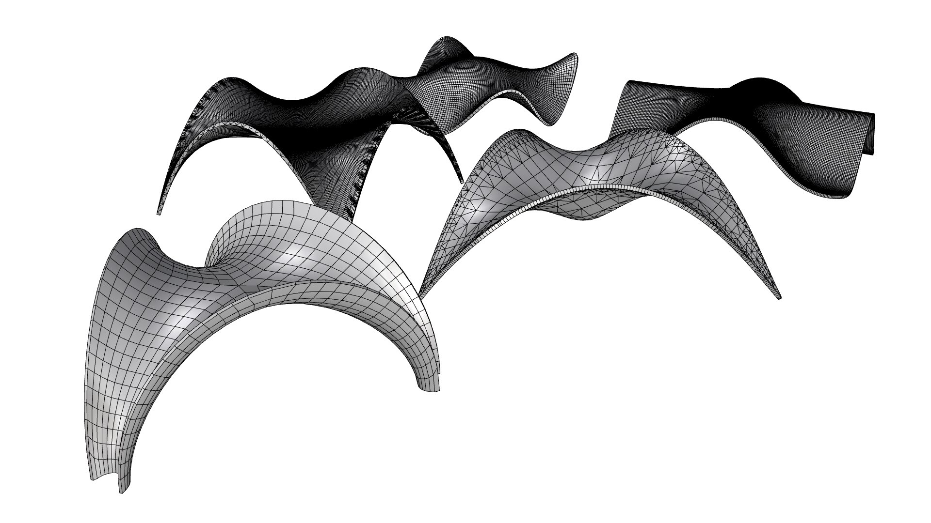 3D Arched Shell Pavilions Set(1) - TurboSquid 2421927