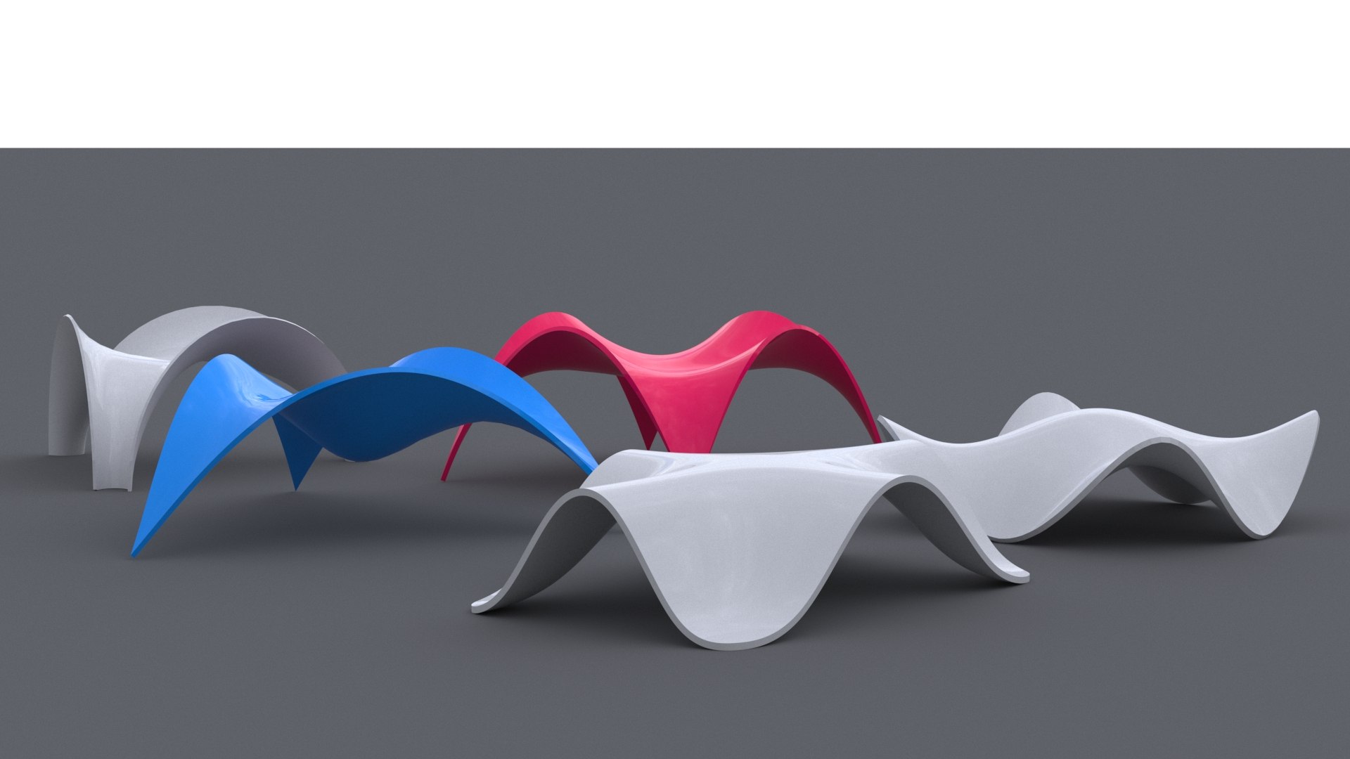 3D Arched Shell Pavilions Set-01 - TurboSquid 2421927