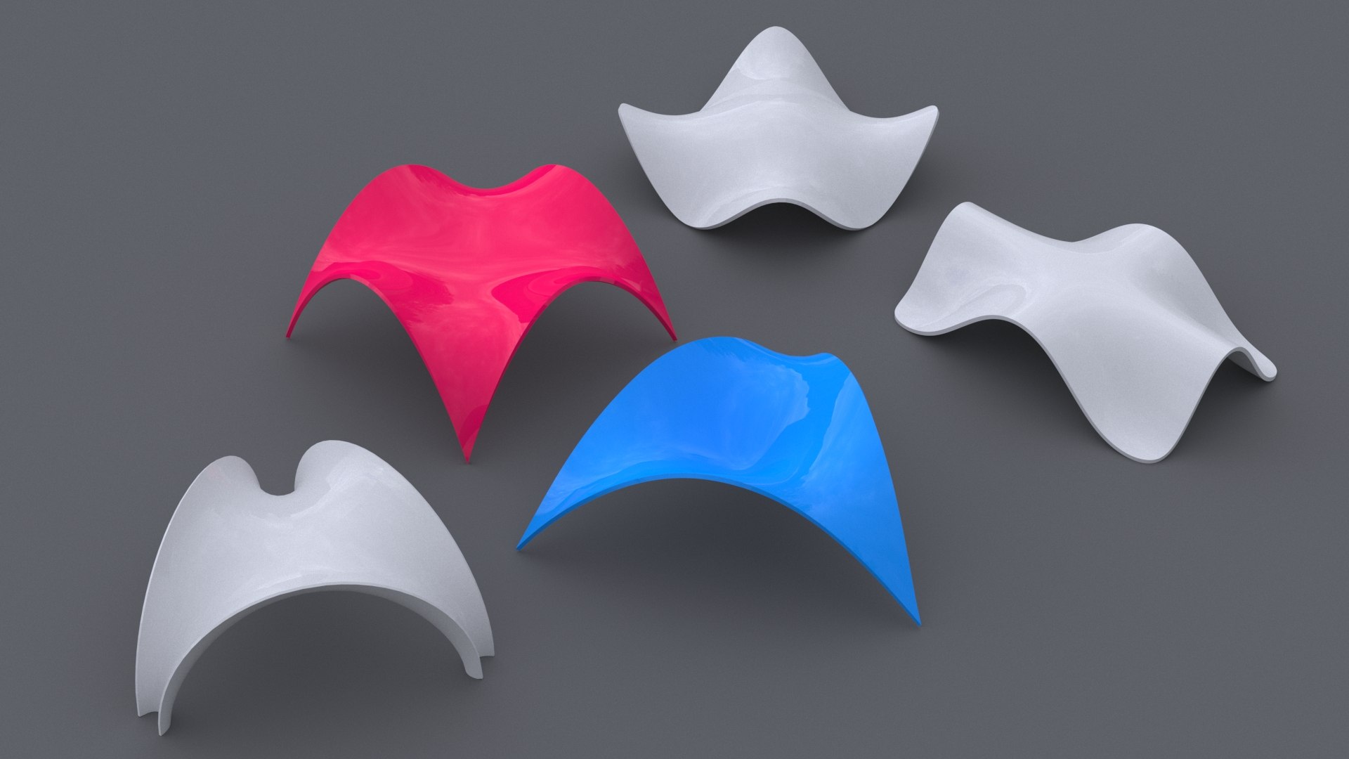 3D Arched Shell Pavilions Set-01 - TurboSquid 2421927