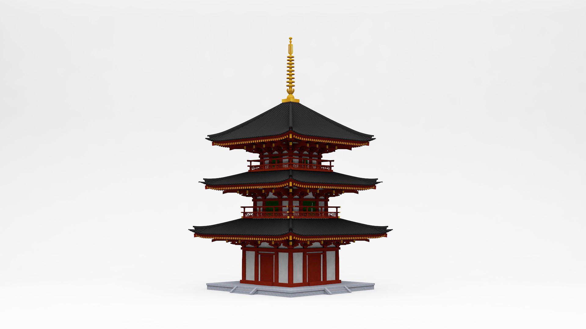 3D Asian Pagoda Model - TurboSquid 2032633