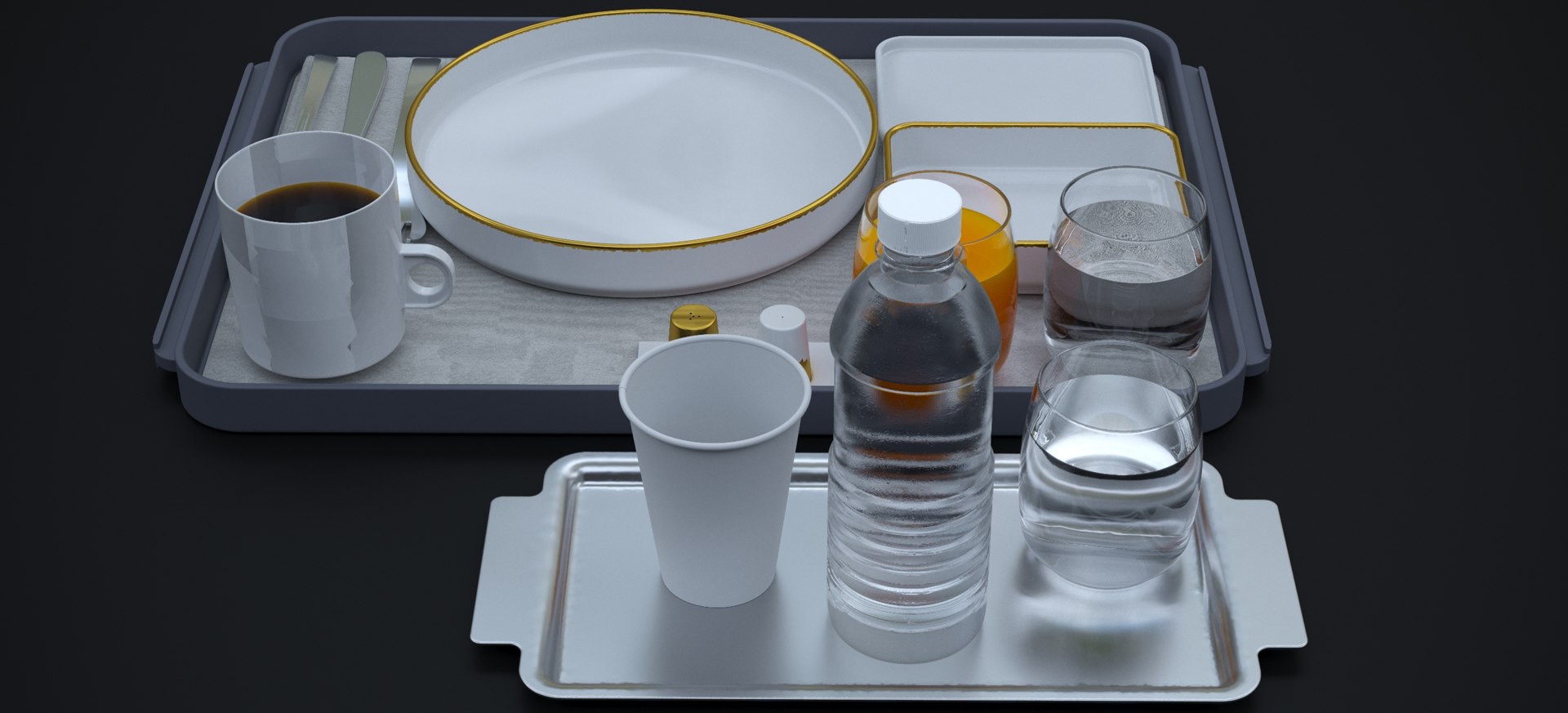3D AIRLINES PREMIUM ECONOMY DINING SET 2023 - TurboSquid 2202458
