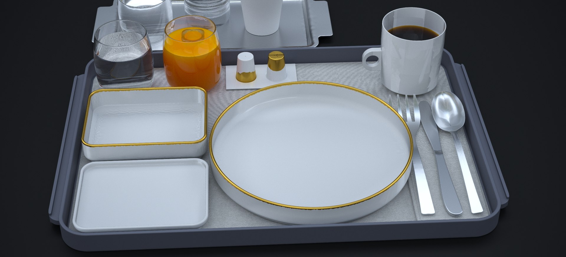 3D AIRLINES PREMIUM ECONOMY DINING SET 2023 - TurboSquid 2202458