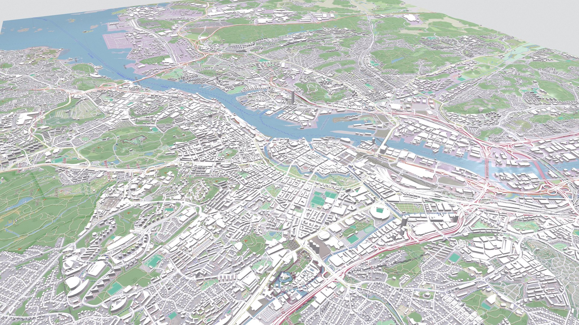 3D Cityscape Gothenburg Sweden model - TurboSquid 2178616