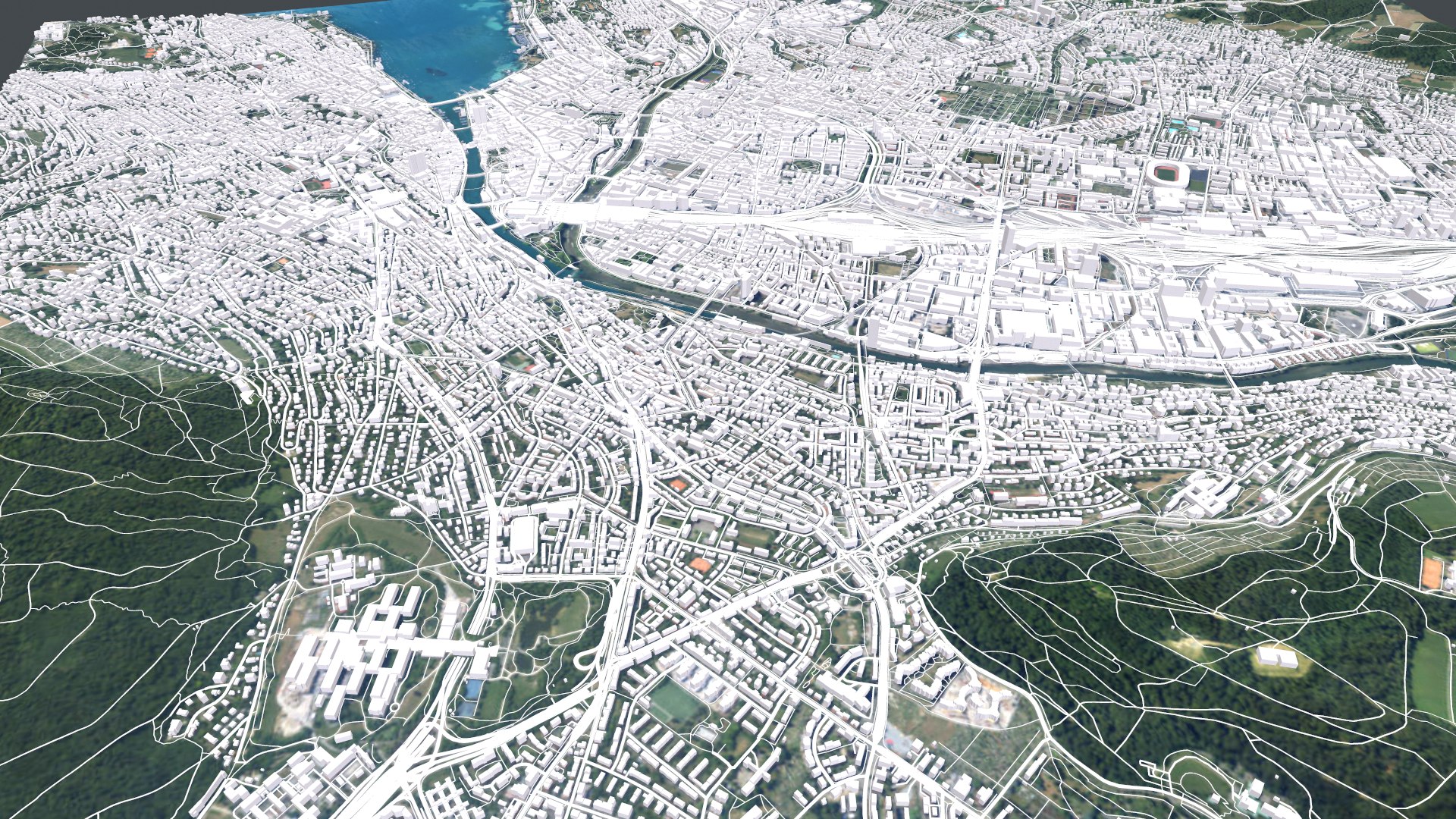 Cityscape Zurich City Switzerland 3D Model - TurboSquid 1712461