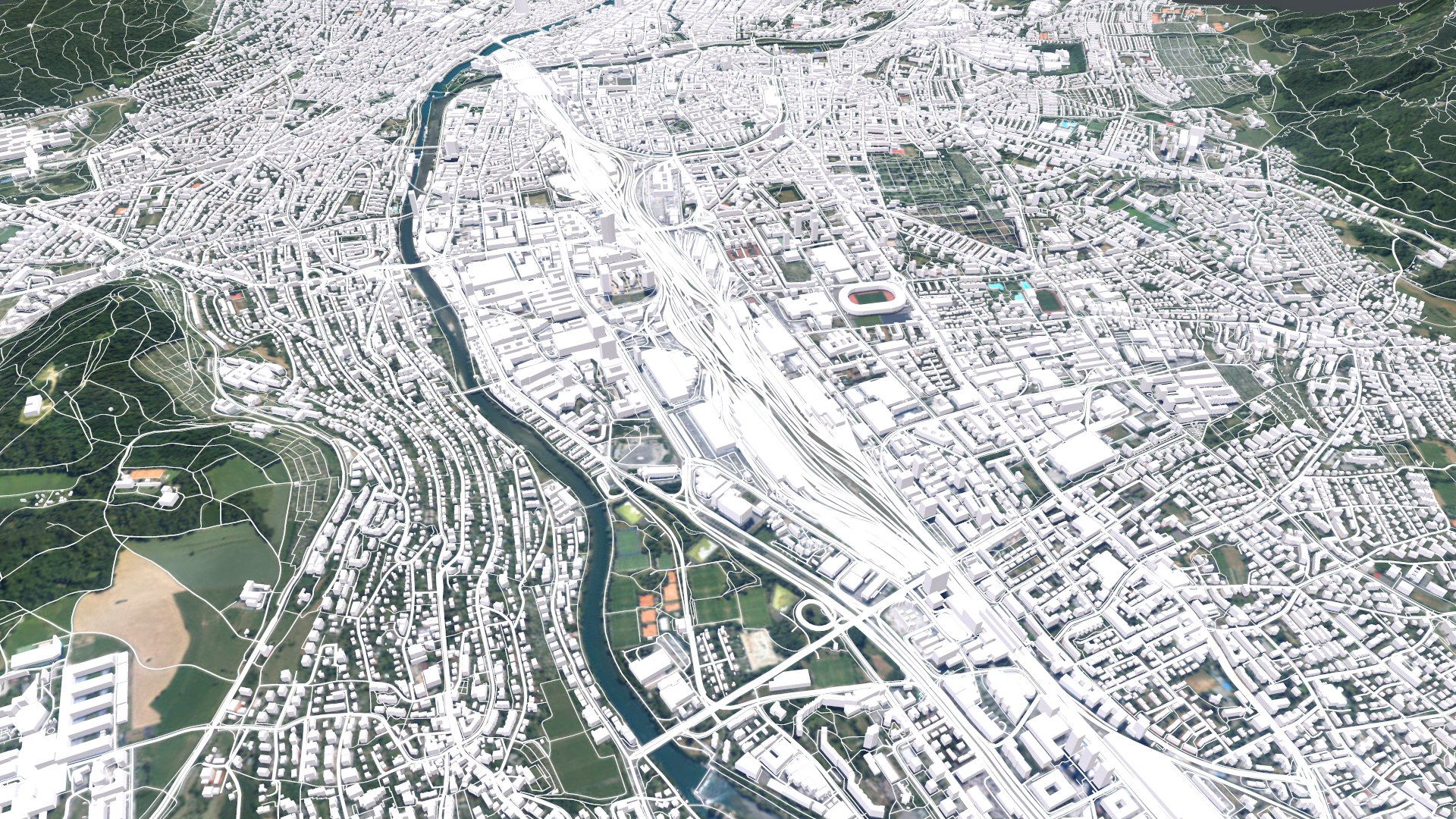 Cityscape Zurich City Switzerland 3D Model - TurboSquid 1712461